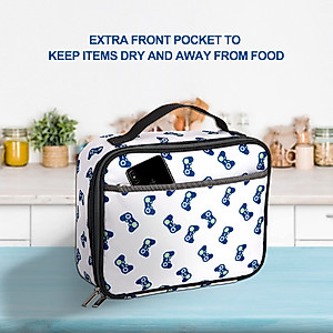 Insulated Lunch Bag - Freezable Case Meal Tote Cooler with Pockets for Kids Girls Boys Teens Water Resistant Reusable Hot Cold School Work Padded with Handle - Lunch Containers (Video Game)