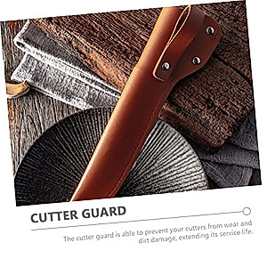 GREENADSCAPE 2pcs Cutter Protective Cover Kitchen Supply Cutter Supply Kitchen Guard Protector Portable Cutter Cover Cutter Sleeve Butcher Sleeve Convenient Cutter Guard Light Brown Leather