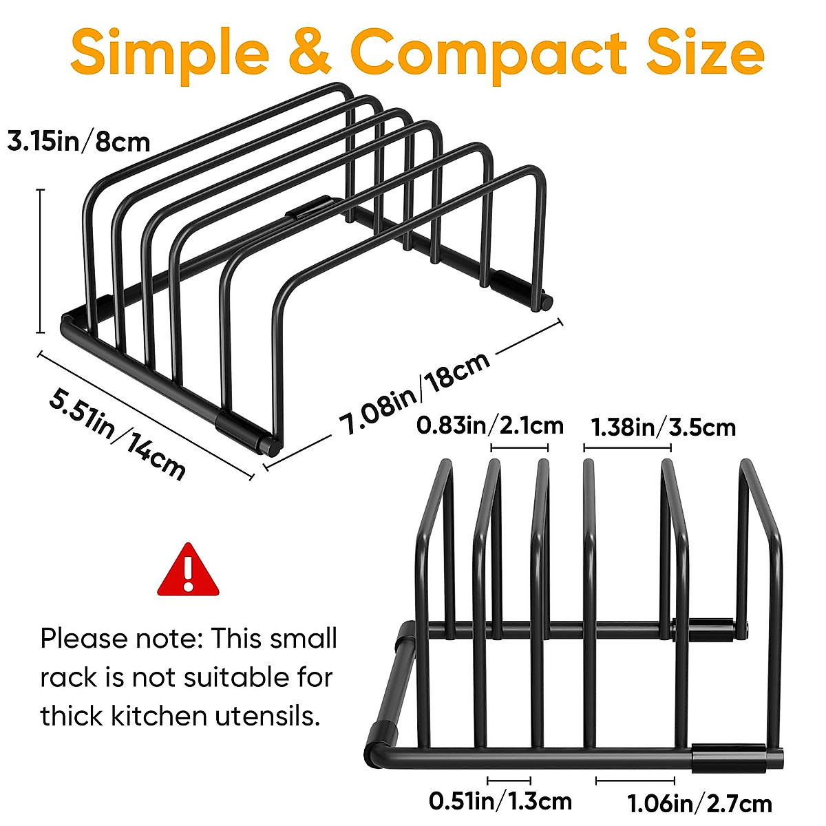 AKSONMN Metal Black Cutting Board Organizer Rack - Perfect Stand for Cutting Boards, Baking Sheets, Cookie Pans, and Bakeware - Ideal for Kitchen Cabinet & Countertop Storage