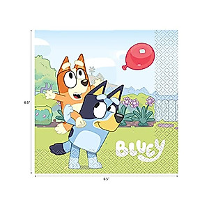 Bluey Birthday Party Supplies | Bluey Decorations | Bluey Plates | Bluey Napkins | Bluey Tableware - Serves 8