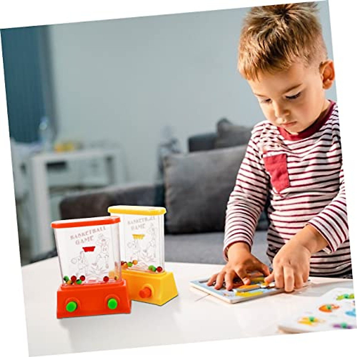 SAFIGLE 4pcs Waterplane Mini Arcade Machine Mini Toys Mini Game Consoles Water Handheld Games Kids Robot Toys Ring Toss Water Ring Toss Toys Decompression Toy Children Toy Child