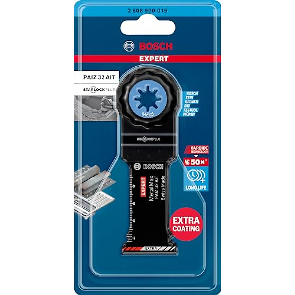 Bosch Professional 1x Expert MetalMax PAIZ 32 AIT Multitool Blades (for Steel, Stainless steel, Width 32 mm, Accessories Multitool)