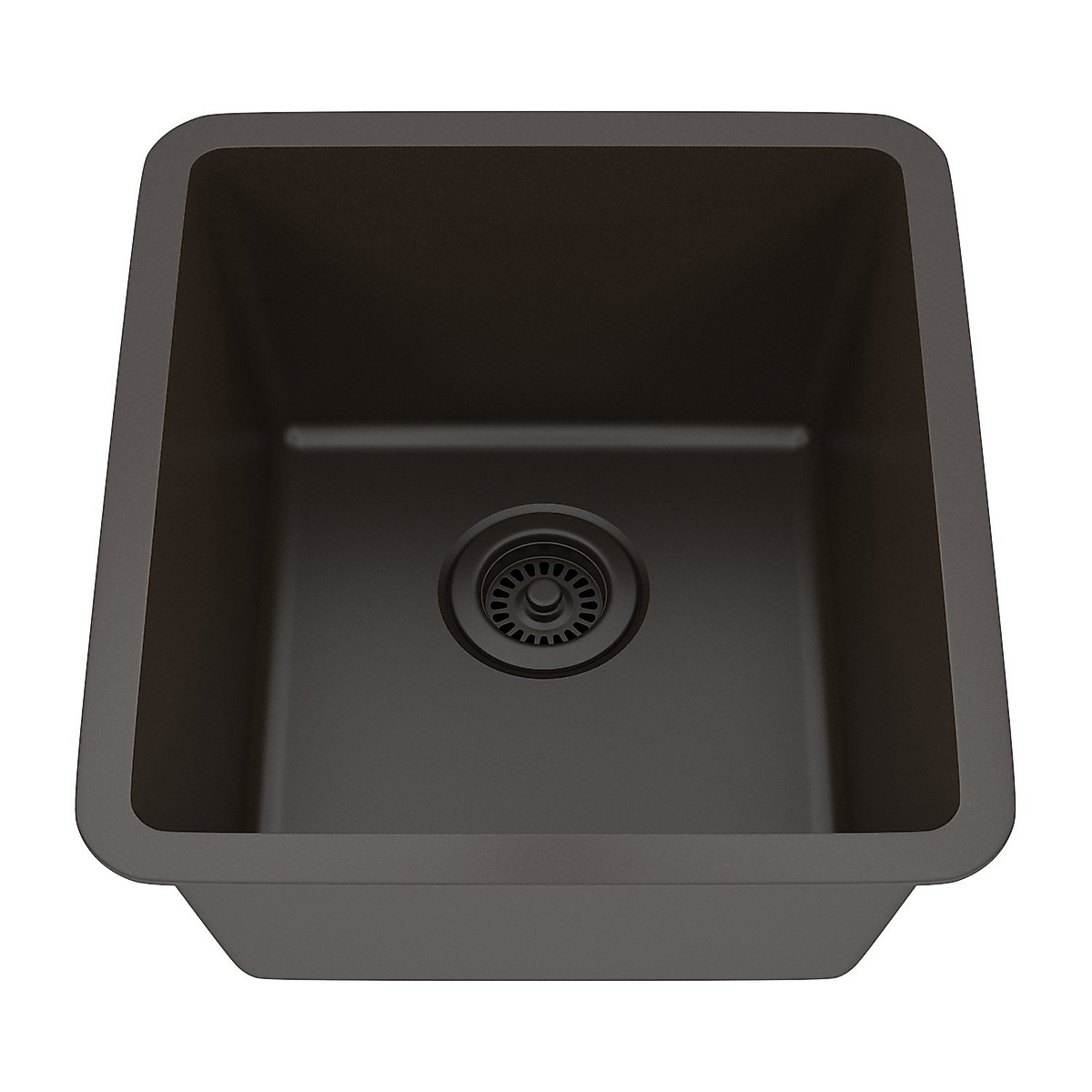 16" x 18" Quartz Kitchen Sink, Single Bowl Kitchen Sink, Drop In Kitchen Sink, Undermount Sink, Granite Composite Kitchen Sink, Galaxy Mocha Kitchen Sinks, Grid, Strainer, Lexicon Platinum LP-1618-M