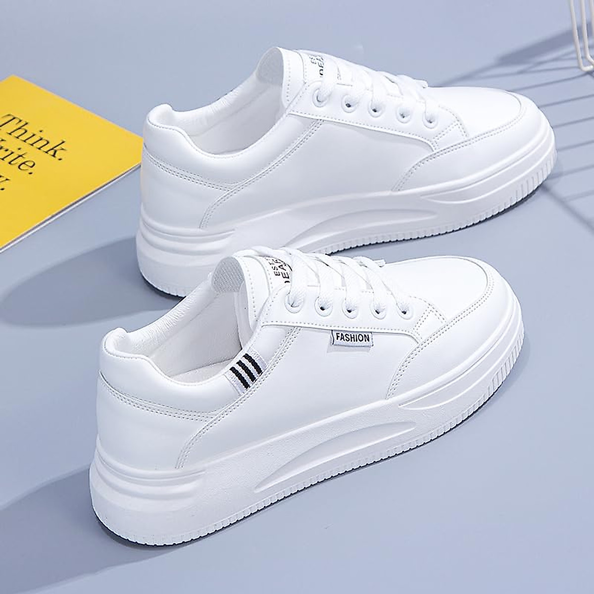 Womens Running Shoes Fashion Sport Casual Athletic Breathable Walking Shoes (White, Adult, Women, Numeric_7, Numeric, us_Footwear_Size_System, Medium)