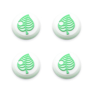 XBERSTAR1pair Straps for Switch Original .Con Strap with Thumb Grips Cap (White&Green Straps)