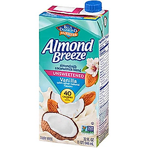 Almond Breeze Dairy Free Almondmilk Blend, Almond Coconut, Unsweetened Vanilla, 32 Ounce (Pack of 12)