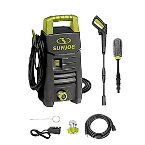Sun Joe SPX205E-MAX Electric Pressure Washer, 1550 PSI Max*, 1.4 GPM Max*, Adjustable Spray Wand, Rim Brush, Black