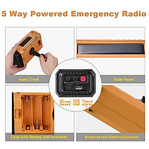 Mesqool LED Camping Lantern Rechargeable 6000mAh Run for 10-200 Hours & Solar Crank CR1009 Survival Radio Emergency Radio