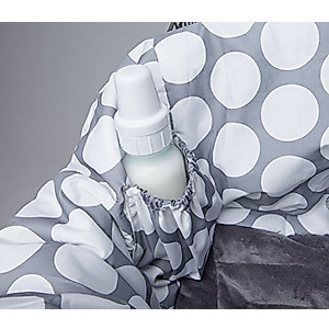 Boppy Preferred Shopping Cart and High Chair Cover with Storage Pouch, Gray Jumbo Dots with Changeable SlideLine Toy, Plush Minky Seat, 2-point Safety Belt, Wipeable and Machine Washable, 6-48 months