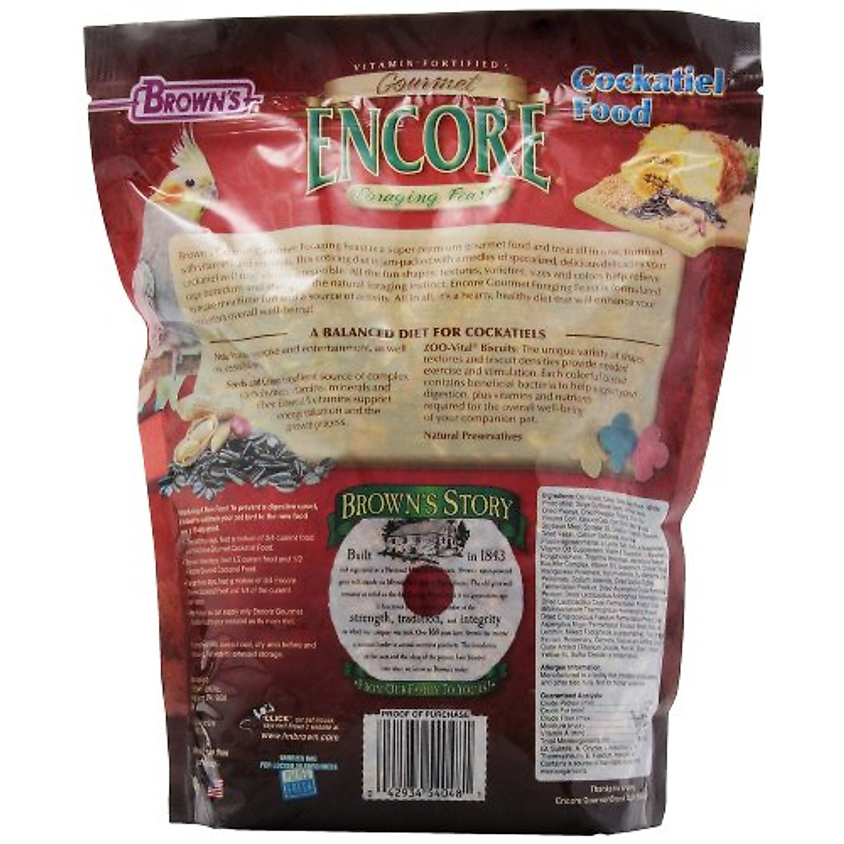 F.M.Brown'S Encore Gourmet Cockatiel Food