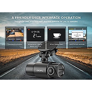 Dual 1080P Dash Cam, Built in WiFi GPS, Front and Inside Dashcams for Cars with Infrared Night Vision, Smart Dash Camera with Sony Sensor, Supercapacitor, Accident Record, Parking Mode Avaett D60