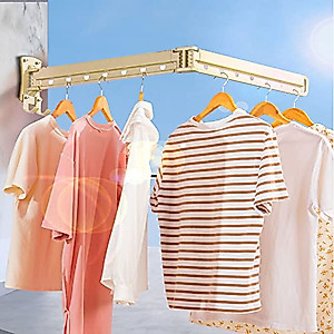 New-Star Clothes Drying Rack Folding Indoor Wall Mounted Drying Rack Clothing Foldable 2 Fold for Laundry Room Organization and Small Space Organization Hanging Clothes Drying Rack