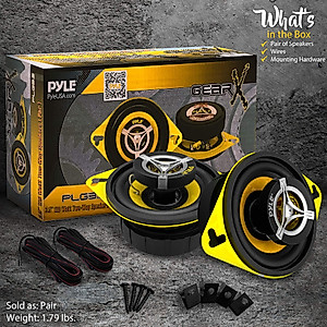 Pyle Car Two Way Speaker System - Pro 3.5 Inch 120 Watt 4 Ohm Mid Tweeter Component Audio Sound Speakers For Car Stereo w/ 20 Oz Magnet Structure, 1.65” Mount Depth Fits Standard OEM - Pyle PLG3.2