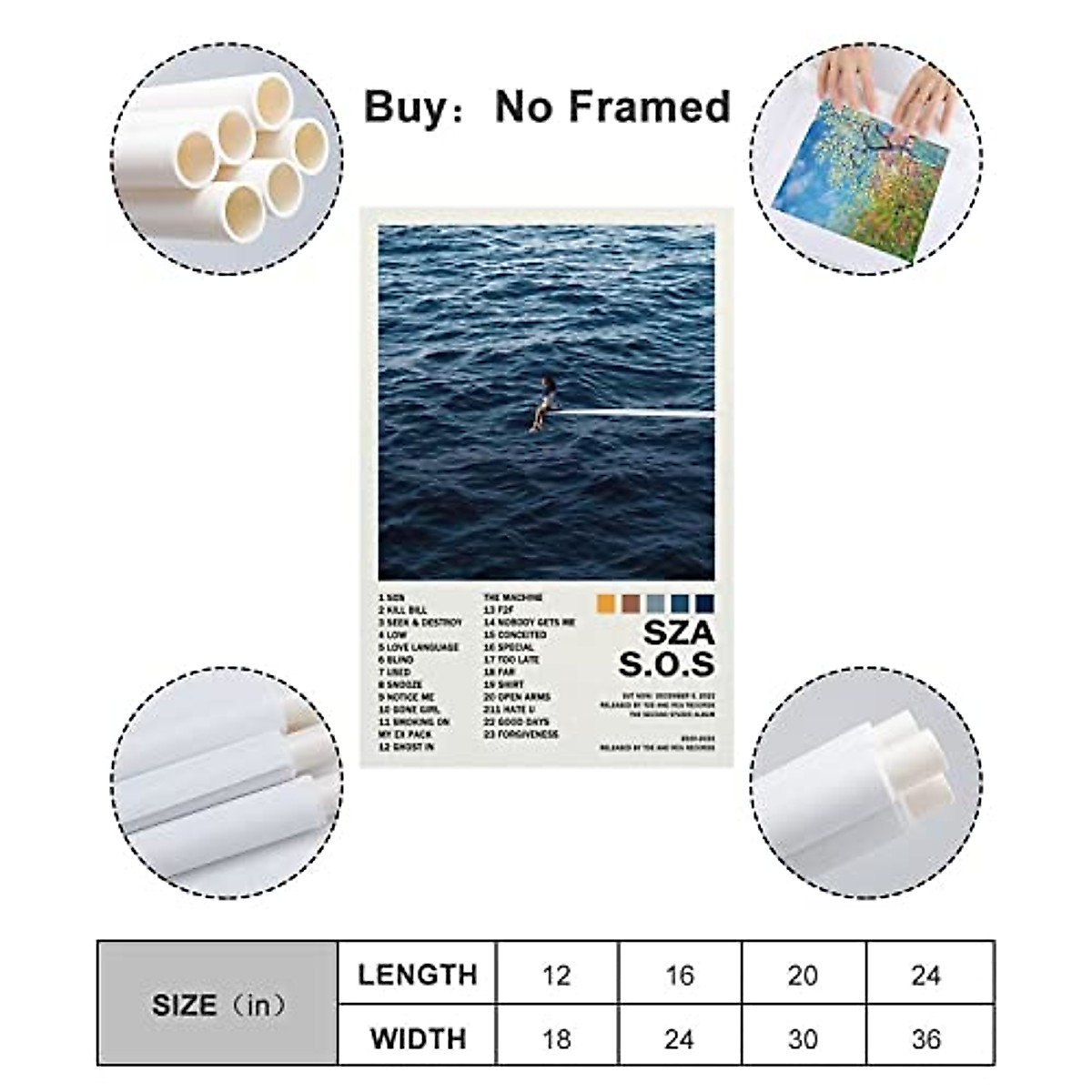 SZA SOS Canvas Poster Bedroom Decoration Landscape Office Valentine's Birthday Gift Unframe-style12x18inch(30x45cm)