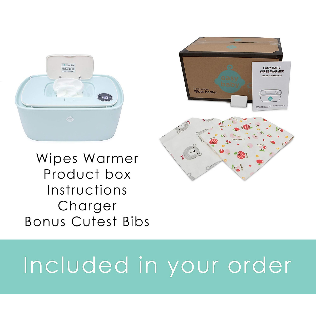 EZ Baby Trendy Wipes Warmer Dispenser Holder - Portable, Plugin, Comfortable Diaper Changing Experience - Infant, Newborn, Baby- (Pink)