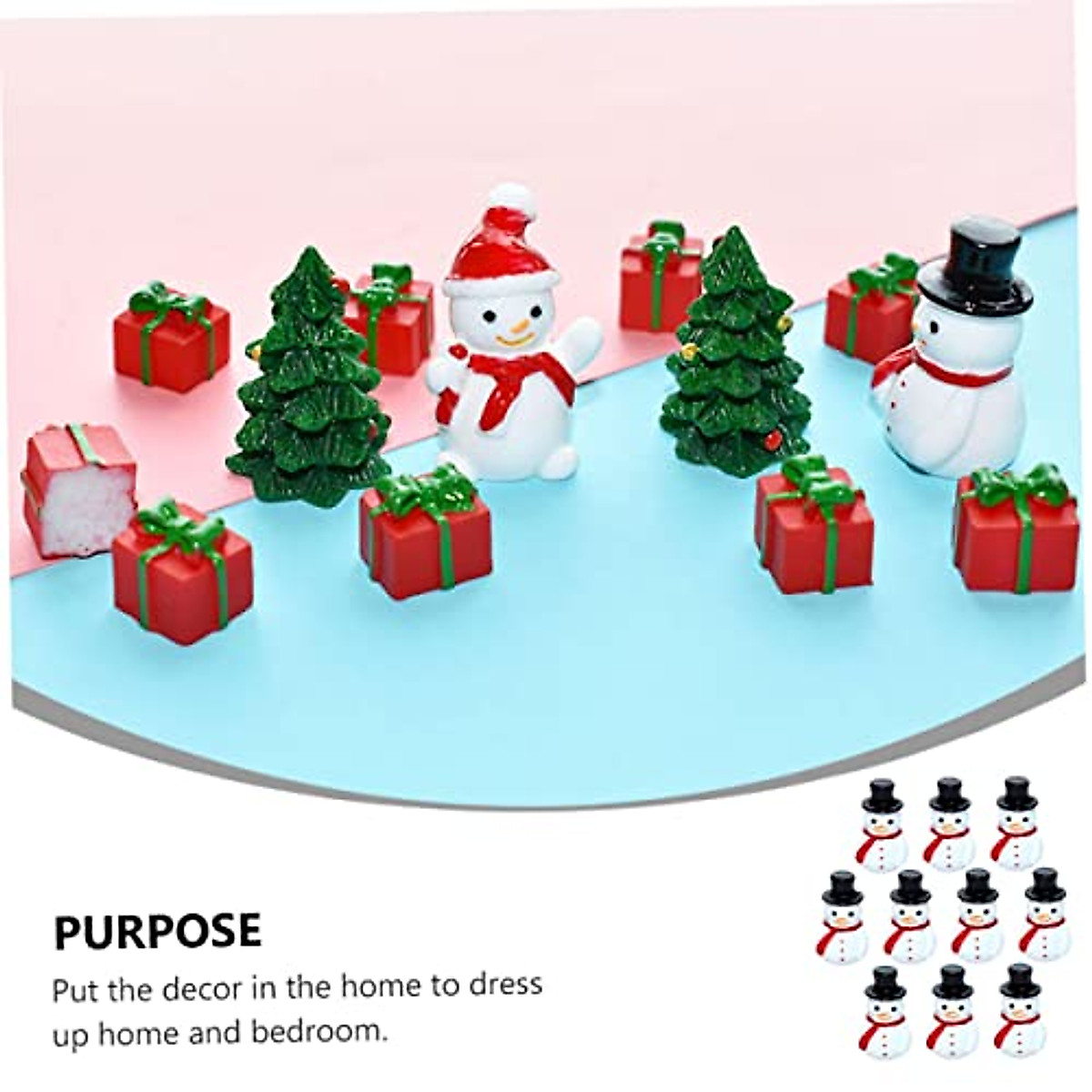 Abaodam 60 Pcs Mini Snowman Mini Christmas Decorations for Crafts Miniatures for Crafts Xmas Miniature Snowman Snow Globes for Kids Mini Figurine Fairy Birthday Party Supplies