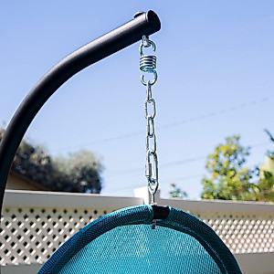 Barton Hanging Chair Egg Chair with Canopy and Cushion for Indoor/Outdoor Basket Lounge Collapsible Egg Chair Seat, Aqua