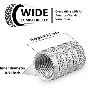 Car Tire Stem Valve Caps Wheel Valve Covers Car Dustproof Tire Cap Cover Accessories, Universal for SUV, Car, Bike and Motorcycle (12PCS Silvery)