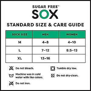 Sugar Free Sox Health & Comfort Womens Diabetic Crew Socks 3 Pack (9-11, Black/White/Grey)