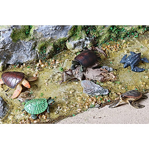 Volnau Mini Sea Turtle Figures 14PCS Animal Toys Figurines for Kindergarten Toddlers Kids Ocean Sea Creature Cake Topper Pack
