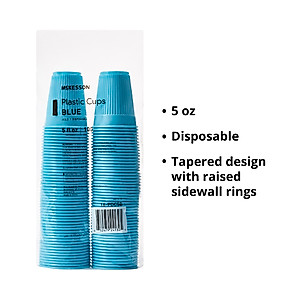 McKesson Disposable Plastic Cups, Drinking Cups, Polypropylene, Blue, 5 oz, 2500 Count