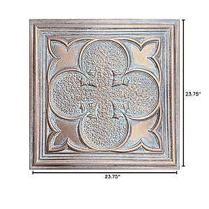 TD35 Weathered Copper PVC Ceiling tile, Box of 10 2'X2' Glue up/Drop in Tiles, covers 40 sq.ft. Easy to install, great for DIY project. Gorgeous antique look ceiling, ideal for pubs, restaurants etc.