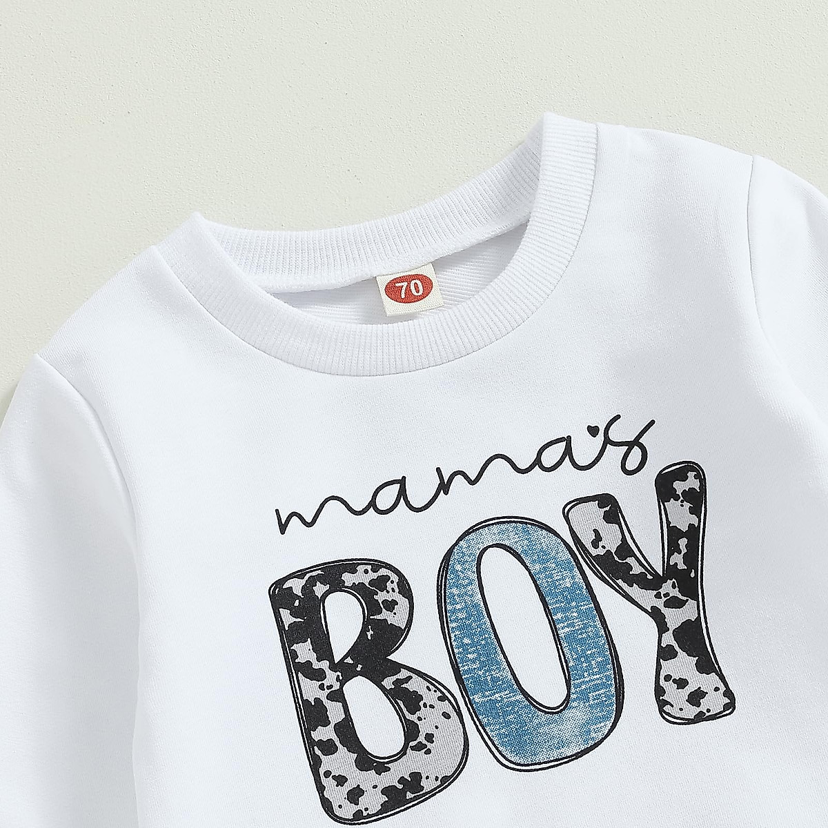 Toddler Baby Boy Clothes Mamas Boy Fall Winter Outfit Long Sleeve Letter Sweatshirt Plaid Jogger Pants Newborn Set (Mamas Boy White, 0-6 Months)