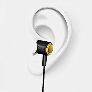 OCUhome Earbuds, Earbud Headphones with Microphone, H002 Dynamic HiFi Stereo in-Ear Sport Earphone Heavy Bass Earbuds Compatible with Various Mobile Phones Golden