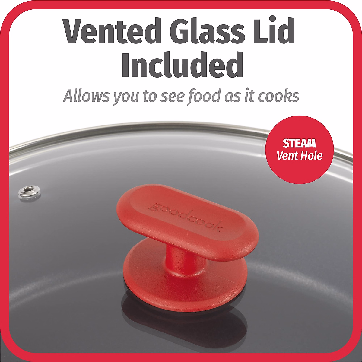 GoodCook ProEase Nonstick Fry Pan Set, 10 Inch and 8 Inch, Black