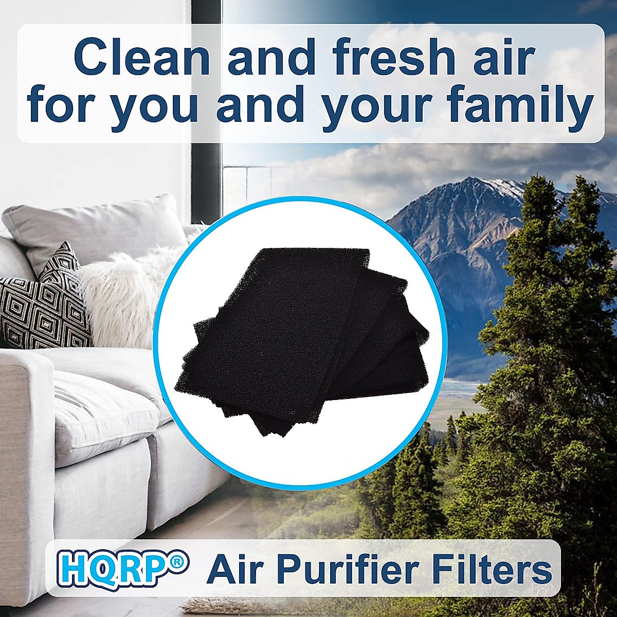HQRP 4-Pack Carbon Filter compatible with GermGuardian FLT22CB4 Replacement for FLT4825, FLT4850PT True Hepa Filter B fits AC4000 Series