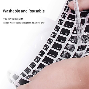 CaseBuy Keyboard Cover for Dell Latitude 5480 5490 5491 7490 7480 14 inch Laptop, Dell 3340 E3340 E5490 E5491 E5450 E5470 E7450 E7470 E7480 Keyboard Protective Skin with Point, Black