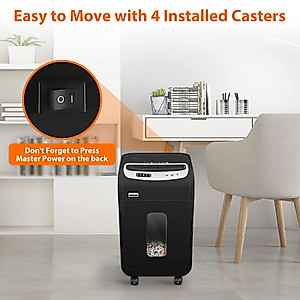 Paper Shredder for Home Office Heavy Duty with 60 Mins Running,VidaTeco 18-Sheet Micro Cut Shredder for Home Use with US Patented Cutter,Shred CD/Card with 7.9-Gal Extra Large Bin,AUTO Jam Proof(ETL)