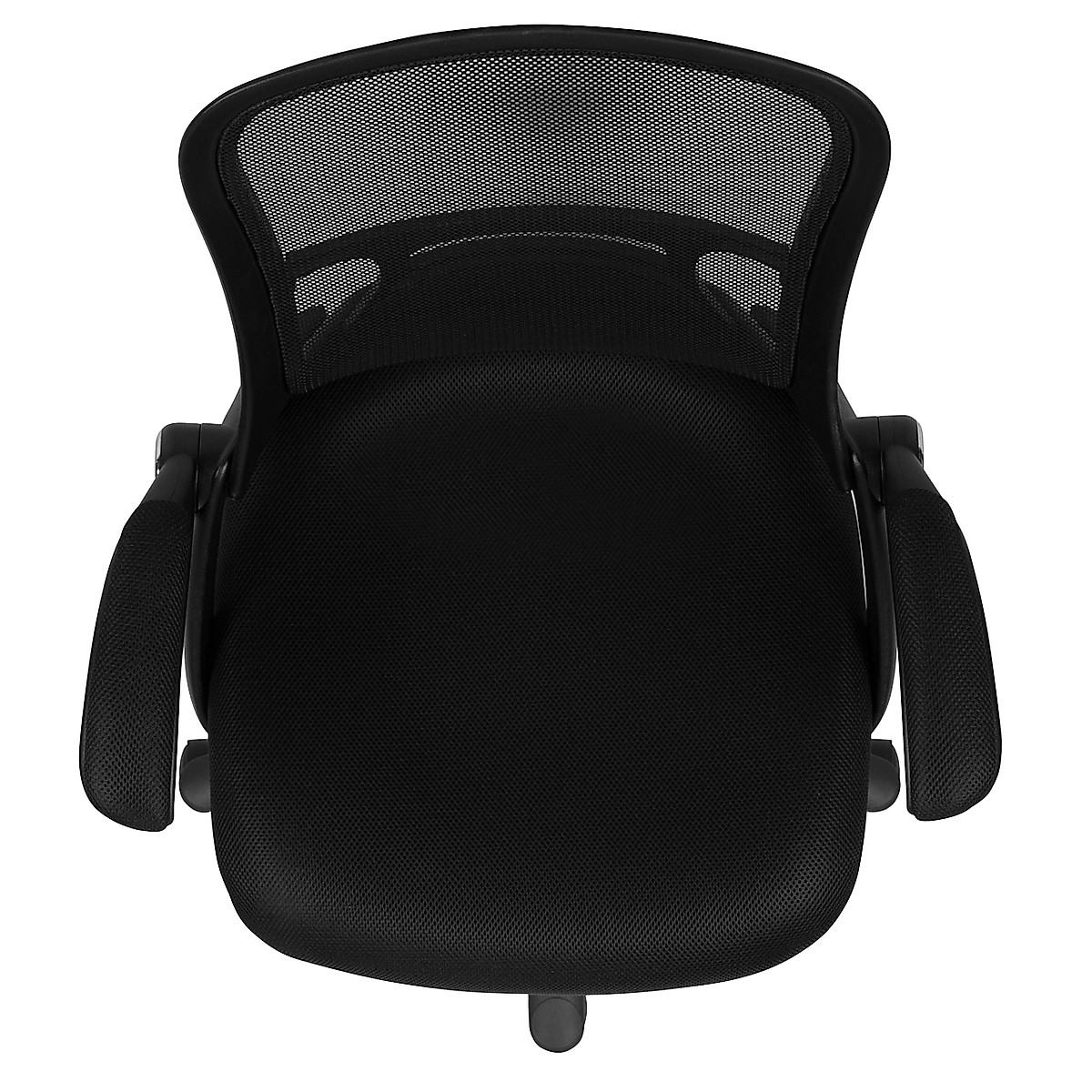 Flash Furniture High Back Black Mesh Ergonomic Swivel Office Chair with Black Frame and Flip-up Arms