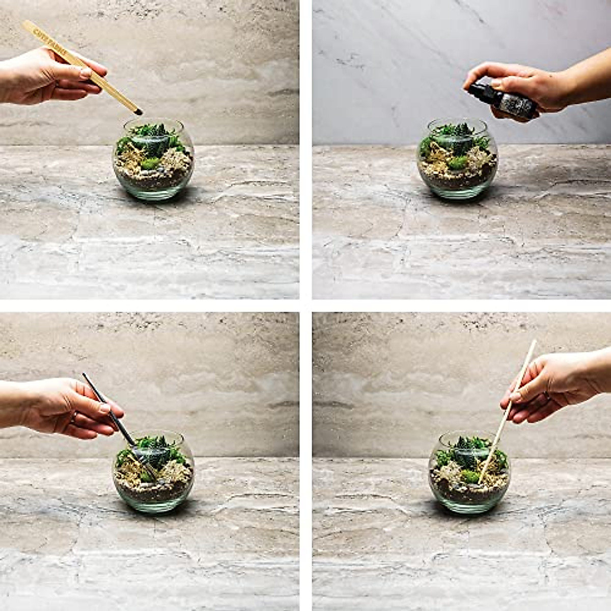 Cute Farms Terrarium Starter Kit | Moss, Vermiculite, Soil, Pebbles, Plant Food, Finishing Tools, Build and Care Guide | DIY Succulent Terrarium Kit for Adults and Kids (Large Kit)