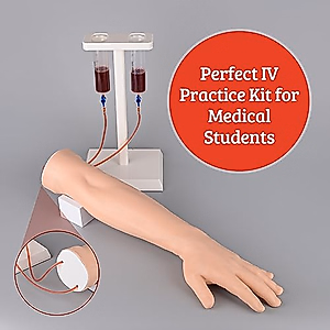 SimCoach Intravenous Practice Arm, Phlebotomy Practice Kit, IV Venipuncture Training Arm for Injection and Infusion, Medical EducationTraining Model