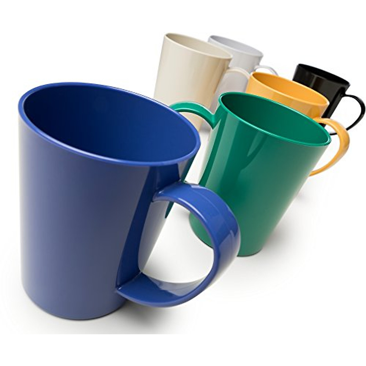 Carlisle FoodService Products Mug Plastic Coffee Mug with Large Handle for Buffets, Home, and Restaurant, Tritan, 12 Ounces, White