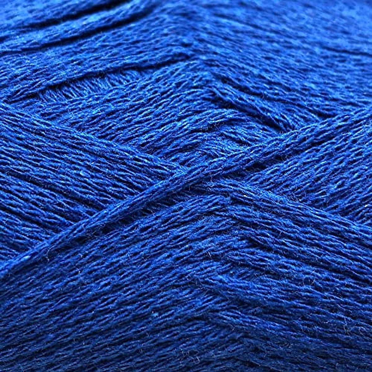 Buvemu Cotton Chainette Yarn, 100% Cotton Fine Weight for Knitting Crocheting, Summer Spring Yarn, 100 Gram (3.53 Ounces) 328 Yards (300 Meters) (Royal Blue)