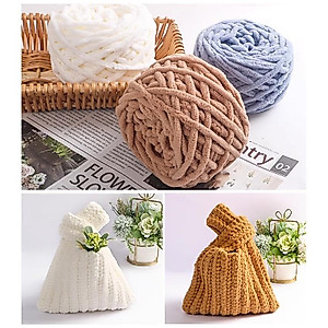 190g/ball Chenille Knitting Yarn Soft Ice Strip Line Cotton Yarn DIY Wool Yarn for Hand Knitting Scarf Thick Wool Yarn
