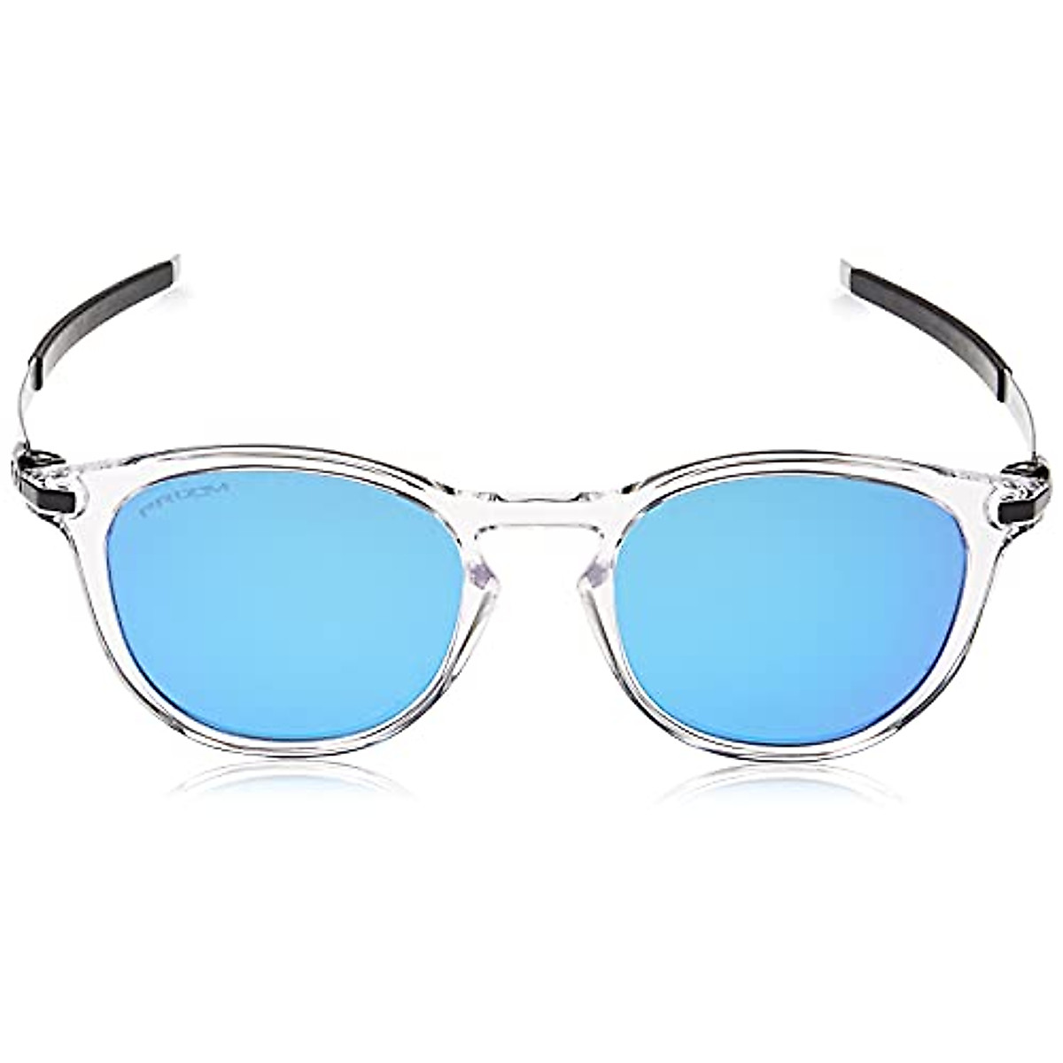 Oakley Men's OO9439 Pitchman R Round Sunglasses, Polished Clear/Prizm Sapphire, 50 mm