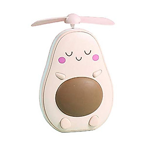CUCUDAI Portable Avocado Shape Handheld Mini Air Cooler Fan with Fill Light Mirror USB Rechargeable Small Personal Cooling Tools for Home Office Outdoor Travel Summer Appliances-Green, as shown