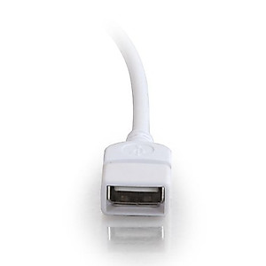 C2G USB Long Extension Cable, USB Cable, USB A to A Cable, White, 6.56 Feet (2 Meters), Cables to Go 19018