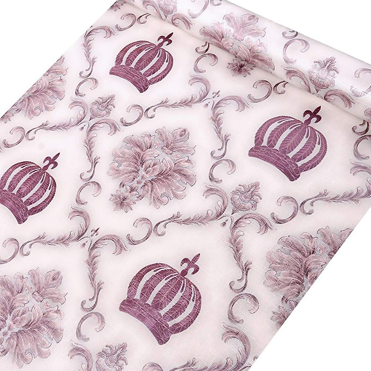 LovingWay Girly Shelf Liner 17.7x177 Inch Women Dresser Drawers Lining Paper Self-Adhesive Beautify Cosmetics Display Boxes Red Crown