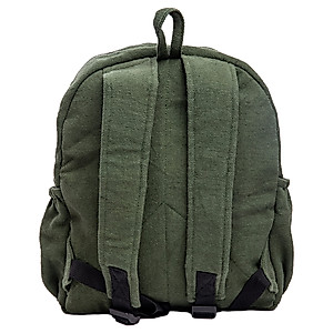 Mini Hemp Backpack Bag - Eco Friendly Durable Green by Freakmandu