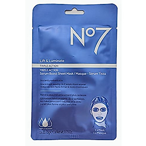 No7 Lift & Luminate TRIPLE ACTION serum boost sheet masks