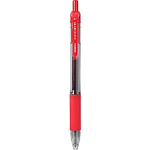 Zebra Pen Sarasa Dry X20 Retractable Gel Pen, Medium Point, 0.7mm, Red Ink, 12-Pack