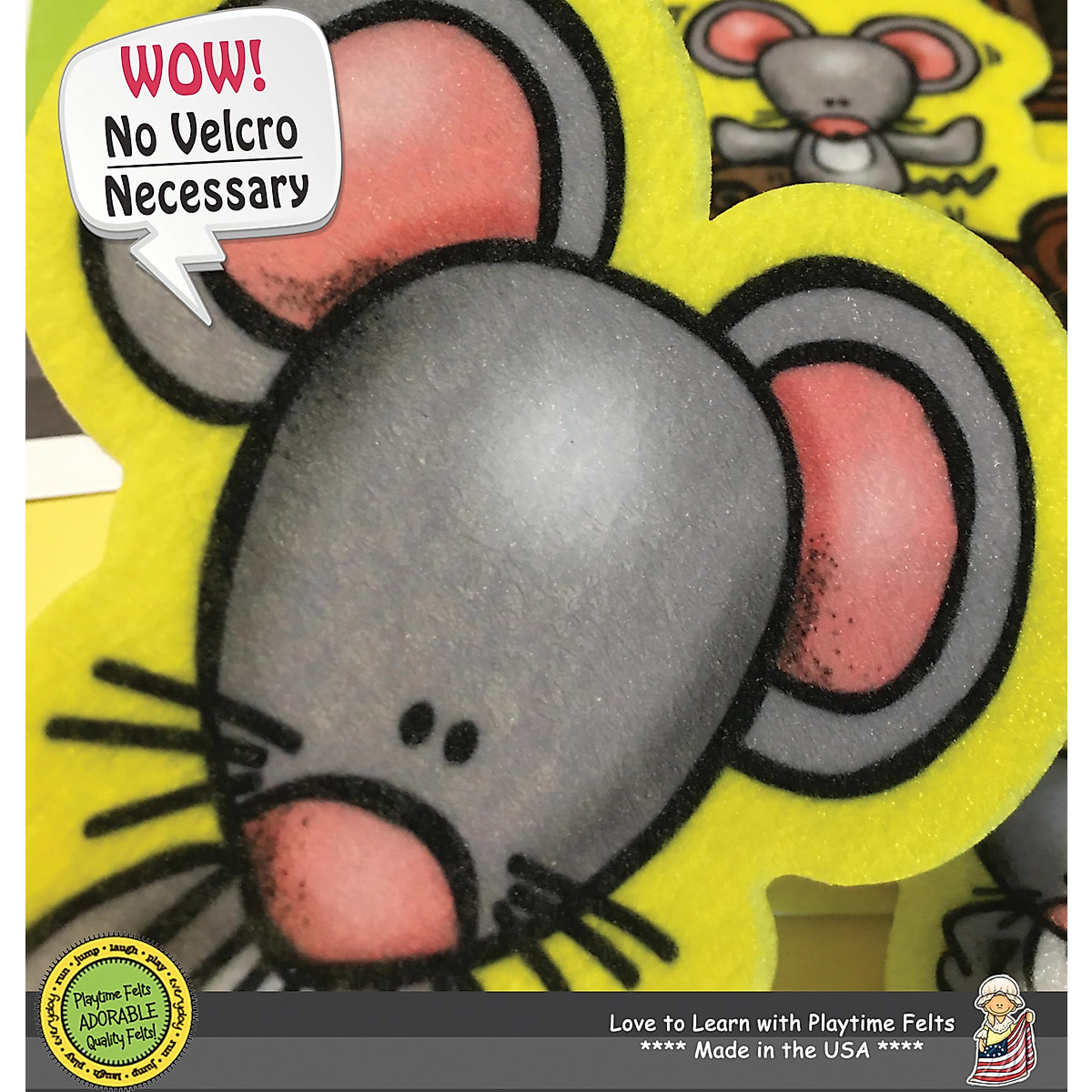 Hickory Dickory Dock Nursery Rhyme Felt Figures | 5 Adorable Felt Board Pieces for Flannel Board Teaching | Perfect for Toddlers, Preschool and Kindergarten - REUSABLE Felt Board Stories