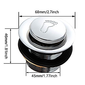 Tip Toe Style Bathtub Drain Stopper with A Flexible Water Pipe