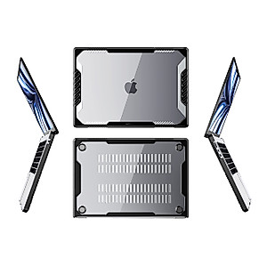 SUPCASE for MacBook Air 15 Inch Case 2025/2024/2023 (Unicorn Beetle), M4 A3241 / M3 A3114 / M2 A2941 Heavy Duty Shockproof Rugged Hard Shell Protective Cover for MacBook Air 15" with Touch ID, Black