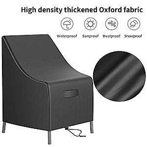 Patio Chair Covers, Lounge Deep Seat Cover, Heavy Duty and Waterproof Outdoor Lawn Patio Furniture Covers,Sunscreen, dustproof (1 Pack-Black-Large)