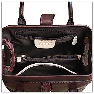 Genuine Leather Satchel Handbag for Women Purse Top Handle Bags Handmade Vintage Crossbody Bag Purses (Coffee)